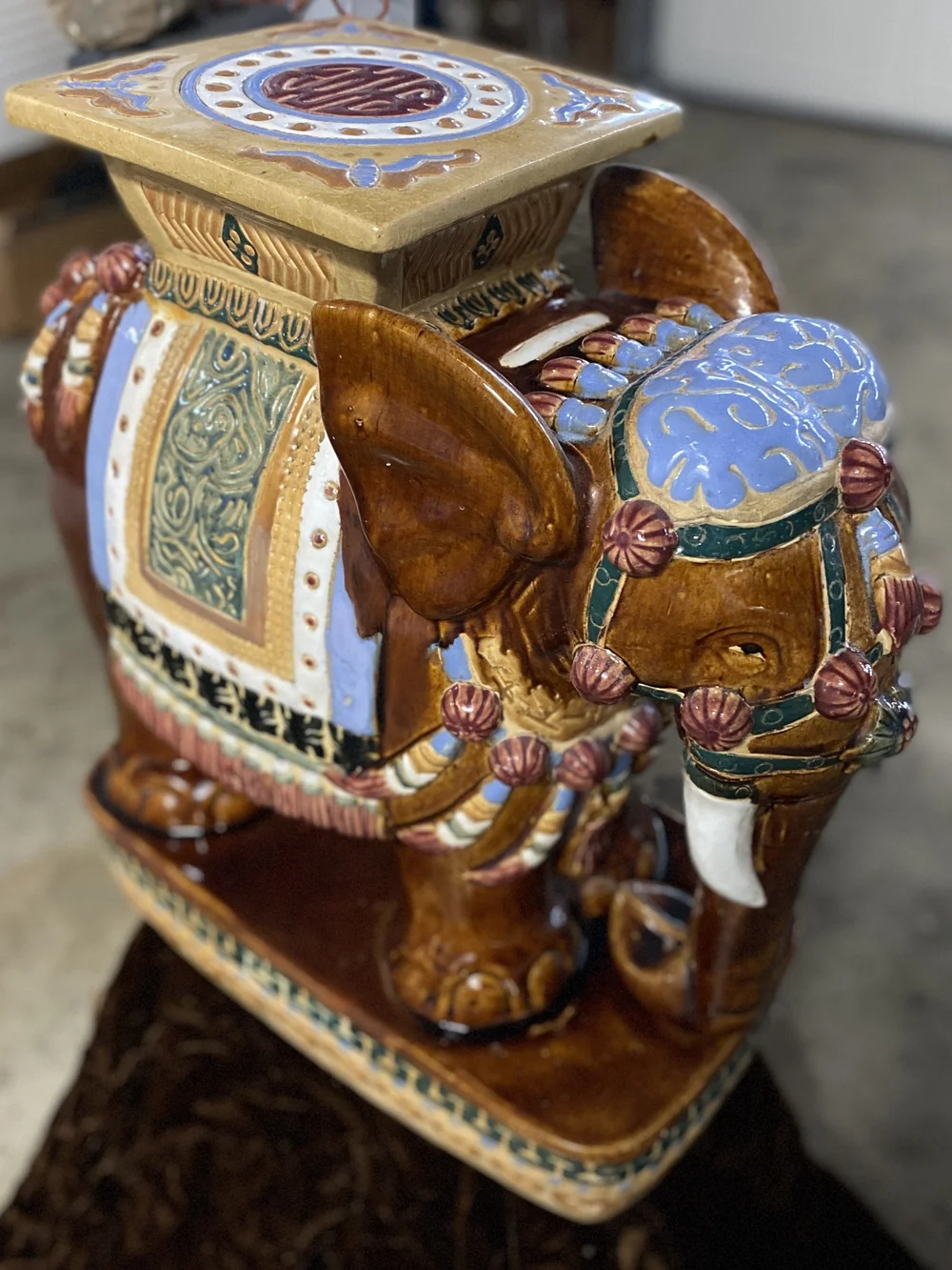 Glazed Terracotta Elephant Restoration — Art & Antique Restoration