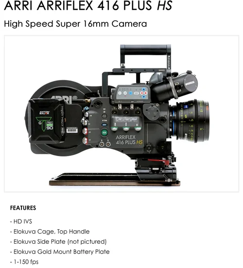 ARRI ARRIFLEX 416 PLUS HS — OLD FAST GLASS