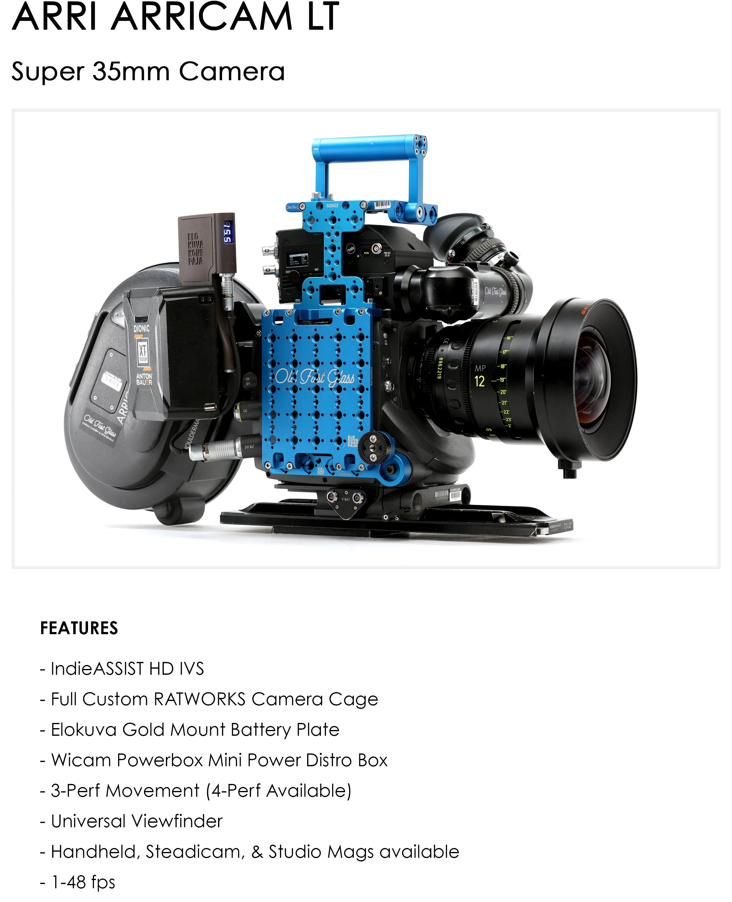 Rent ARRICAM LT — OLD FAST GLASS