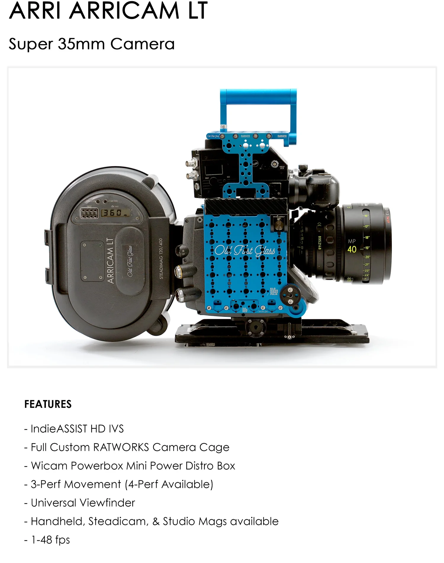Rent ARRICAM LT — OLD FAST GLASS