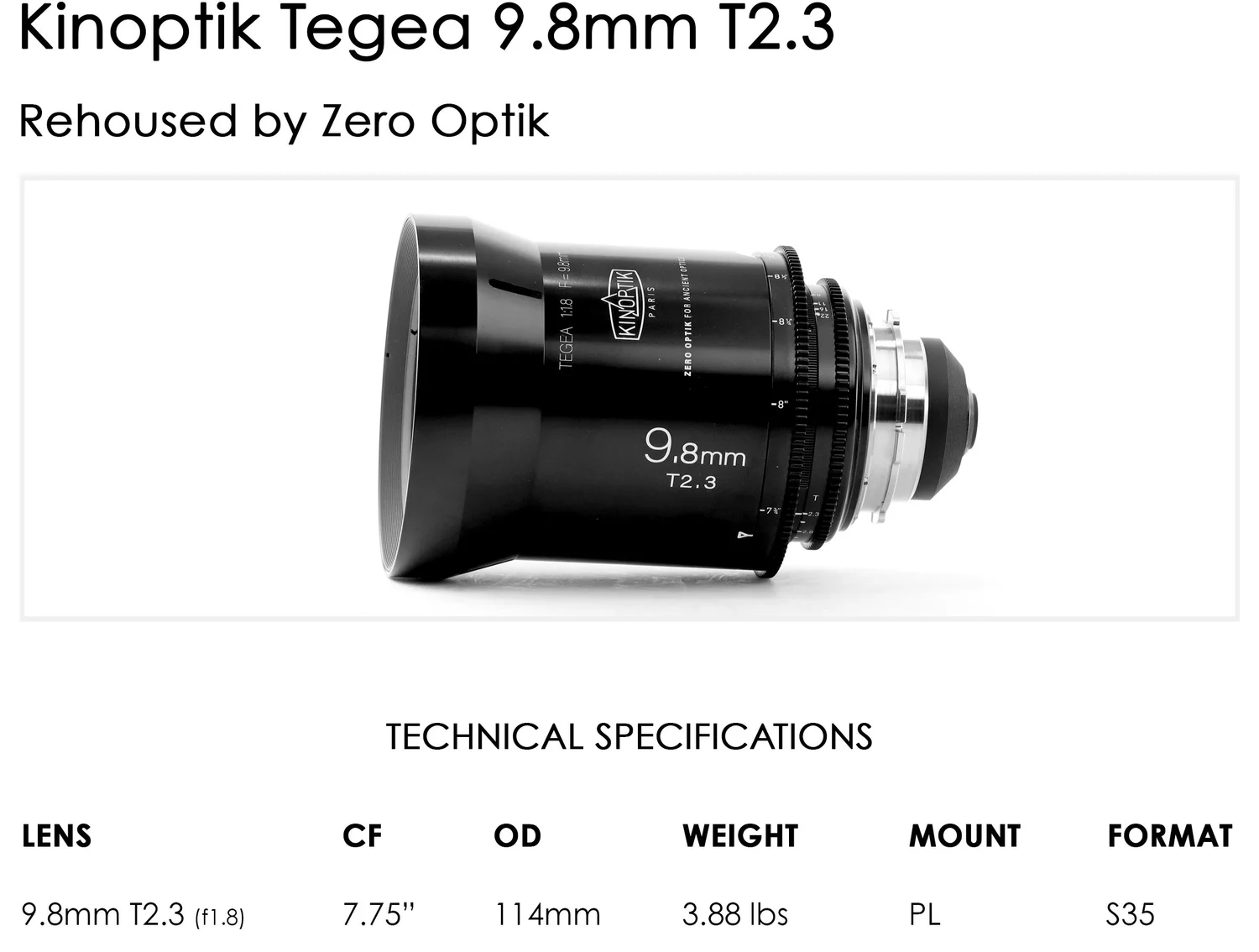 Kinoptik 9.8mm T2.3 — OLD FAST GLASS