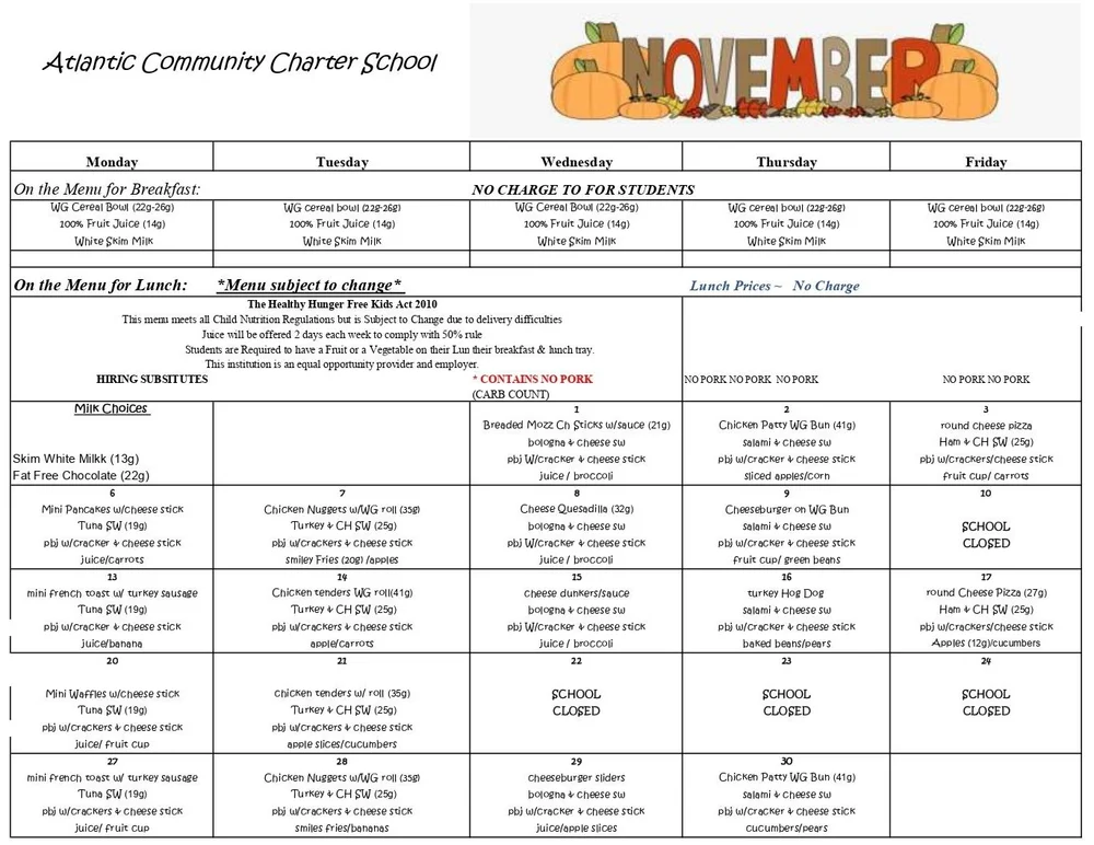 Food Information — Atlantic Community Charter School