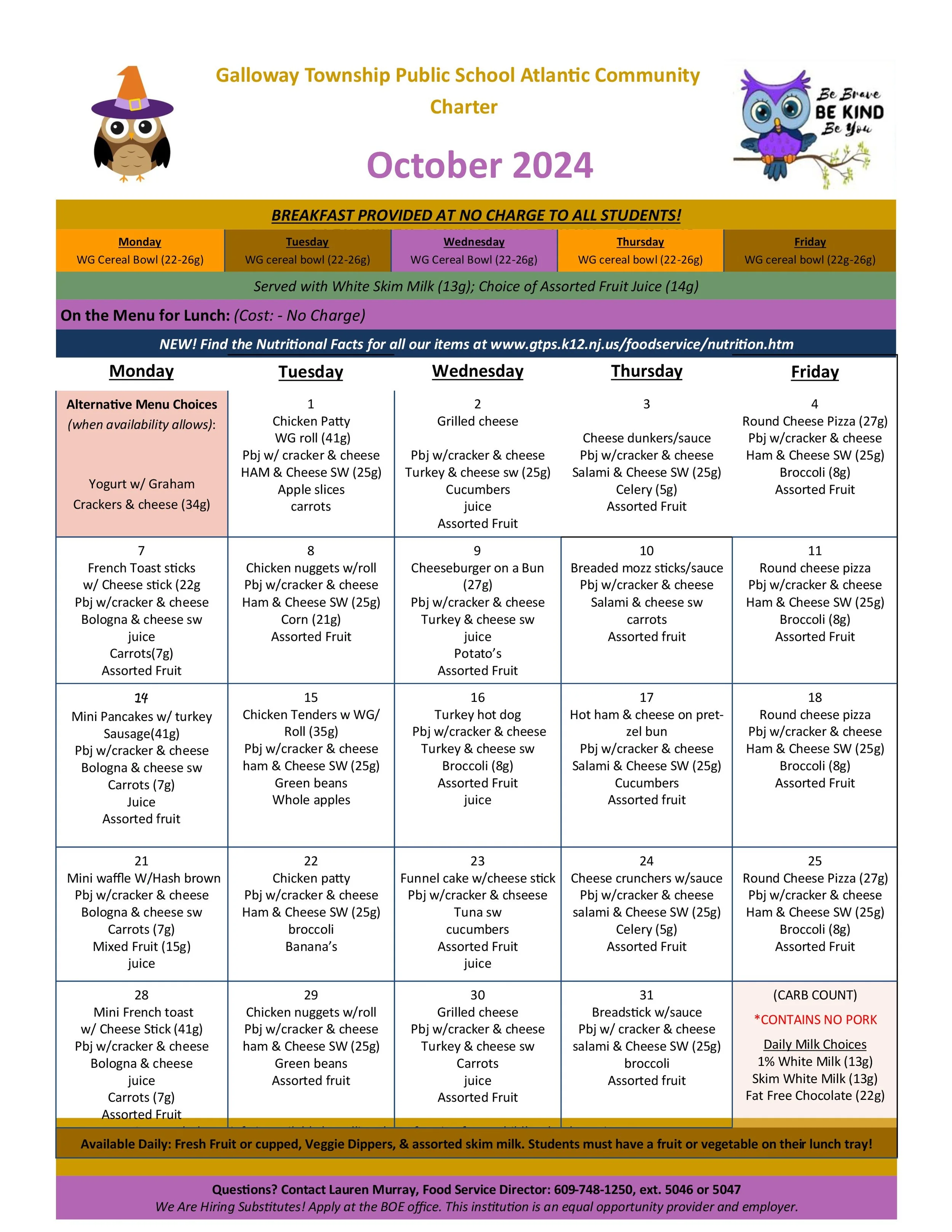 Food Information — Atlantic Community Charter School