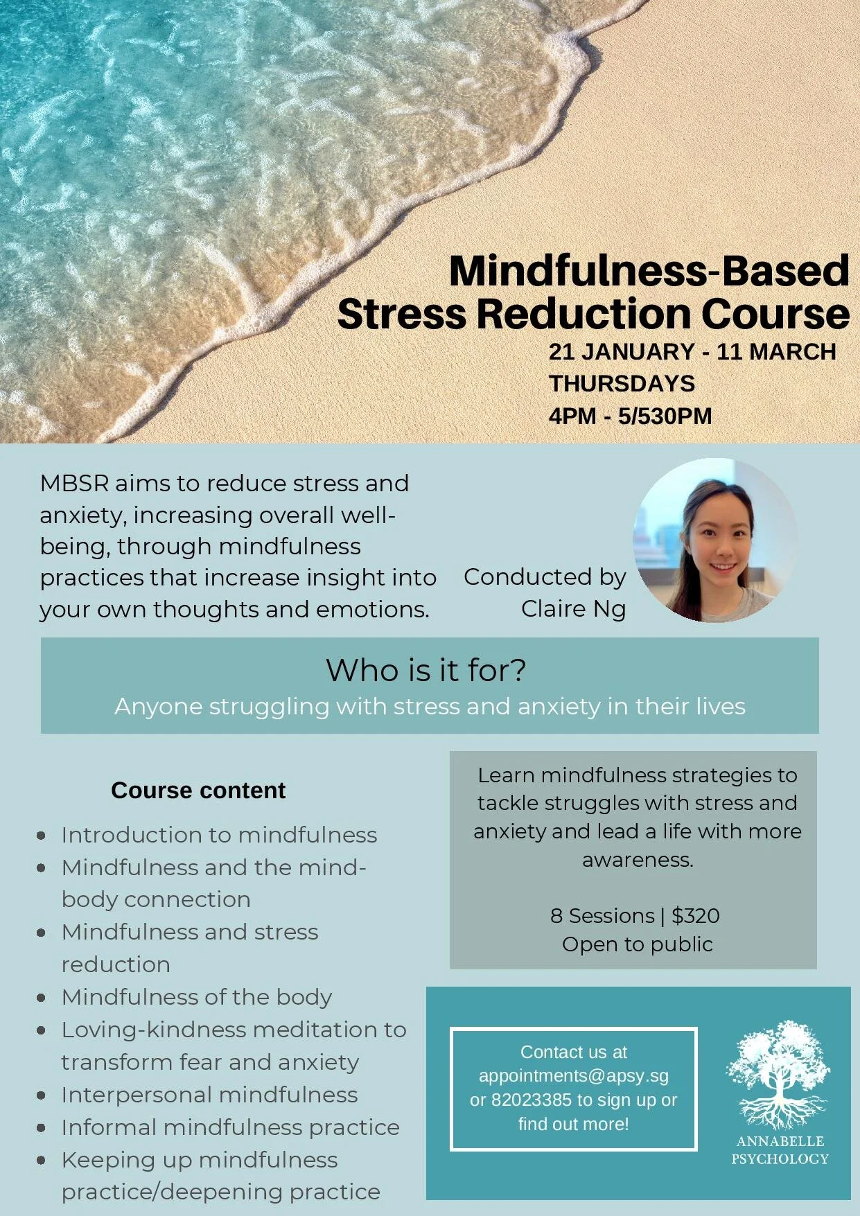 Mindfulness-Based Stress Reduction Course - Annabelle Psychology ...