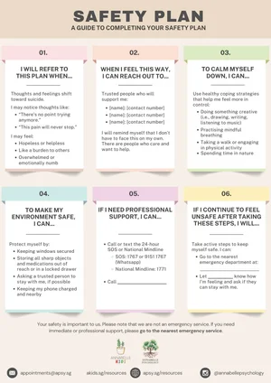 Free Suicide Safety Plan Template Pdf For Crisis Support