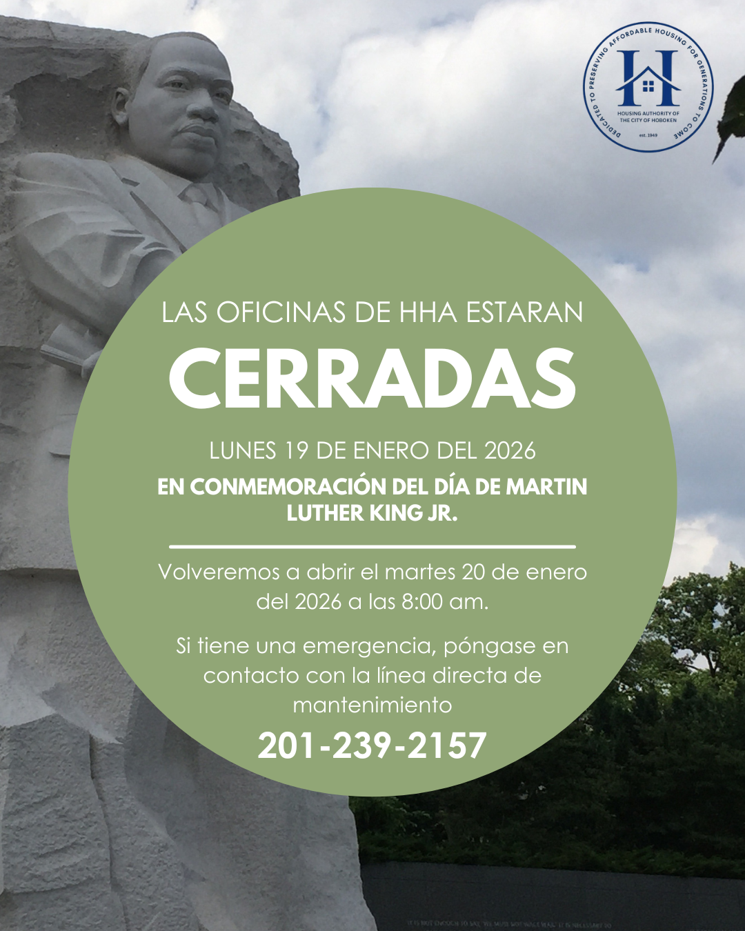 Closure Notice: Martin Luther King Jr. Day / Aviso de cierre por el día ...