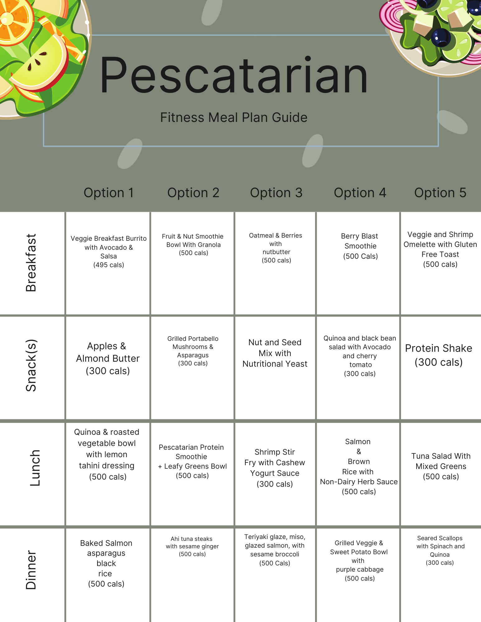 Pescatarian Meal Plan — PFF