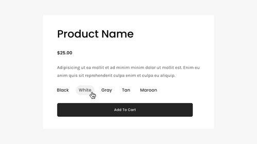 Product Variant Buttons - Hover + Selected Style — Ghost Plugins