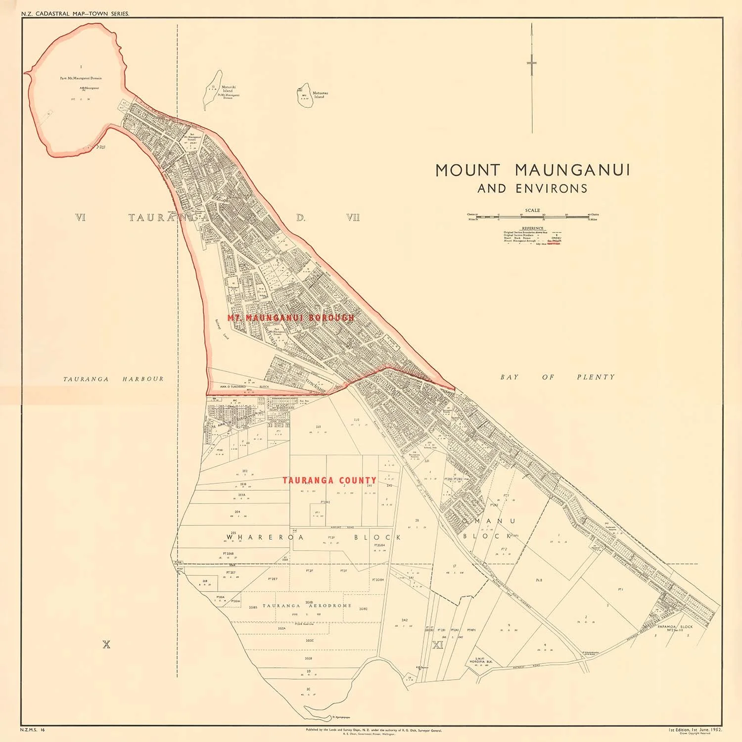 Vintage Mount Maunganui map | | Epic hand-crafted prints made in New ...