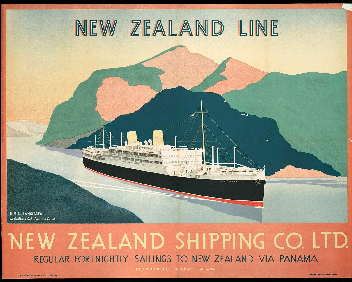 Vintage NZ Shipping Company Poster (1930s) | Gallery-quality acrylic ...