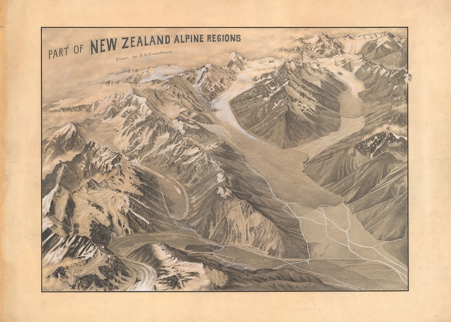 New Zealand Alpine Regions (1929) | Gallery quality acrylic & ACM ...