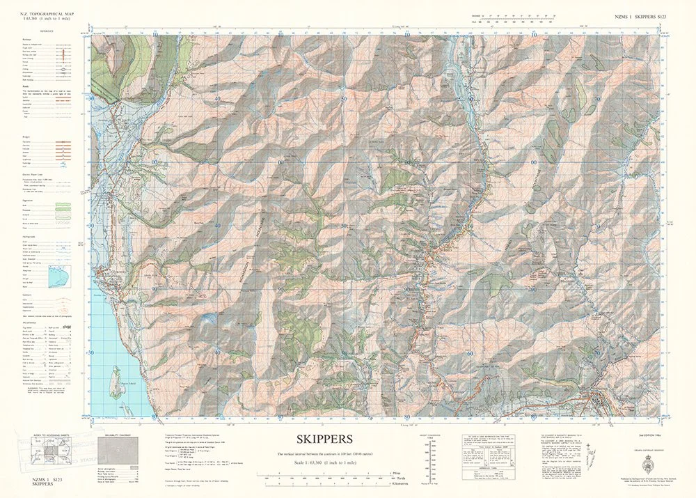 Skippers Topographical Map | Brilliant maps & prints — a great backyard