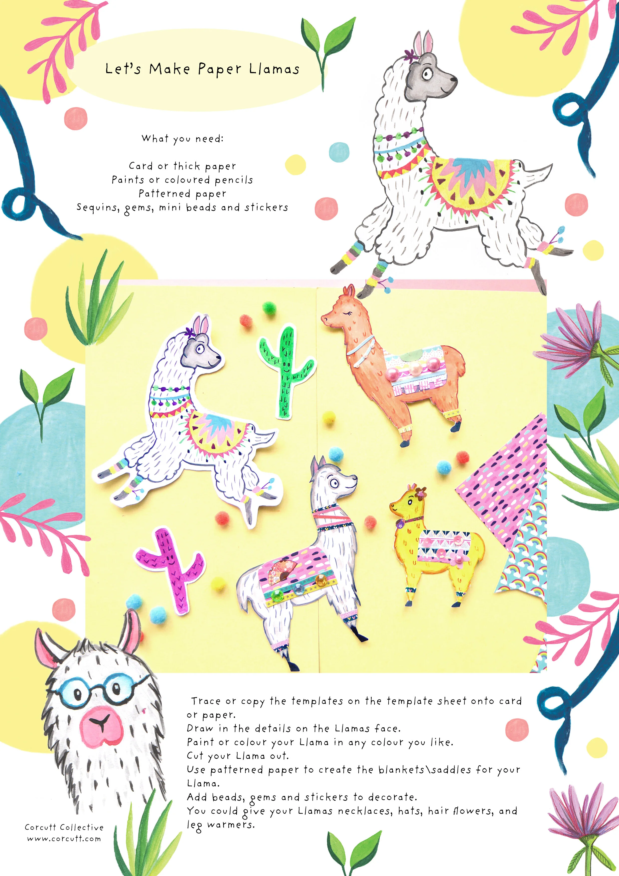 Llama Printable Activity Sheets — Corcutt Collective