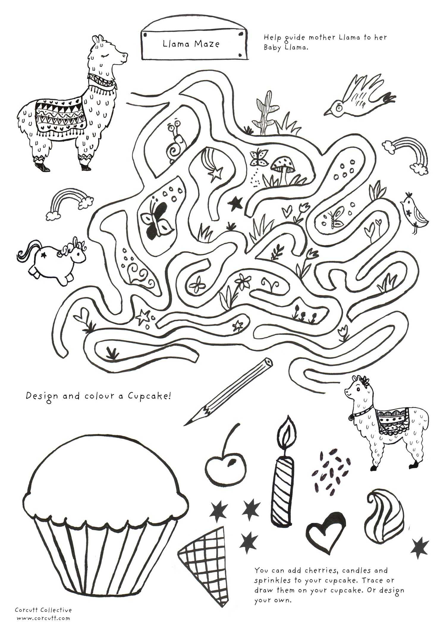 Llama Printable Activity Sheets — Corcutt Collective