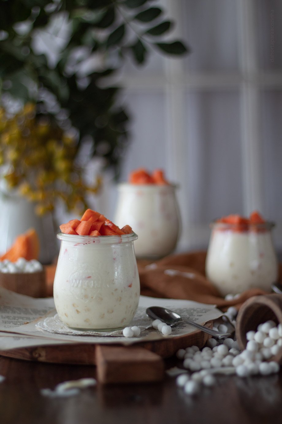 Pérolas de Tapioca com Papaia — Da Horta Para A Cozinha