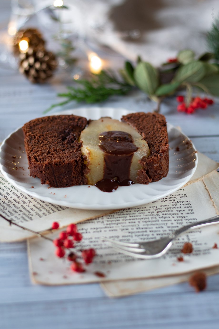 Bolo de Chocolate com Peras — Da Horta Para A Cozinha