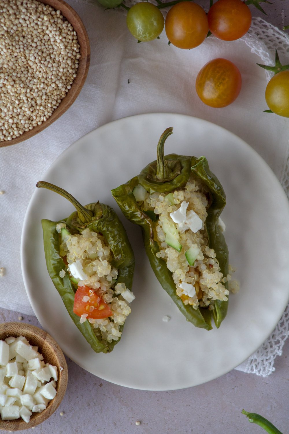 Pimentos Padron Recheados com Quinoa e Queijo Feta — Da Horta Para A ...