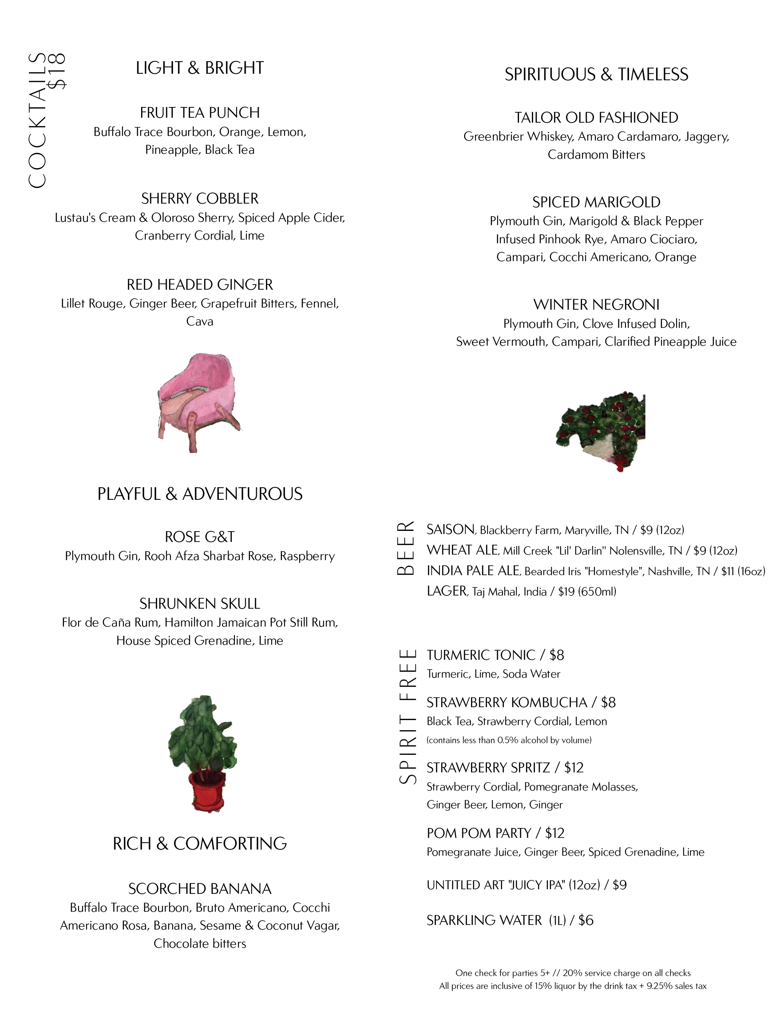 Menu — Tailor Nashville, A Unique Dining Experience