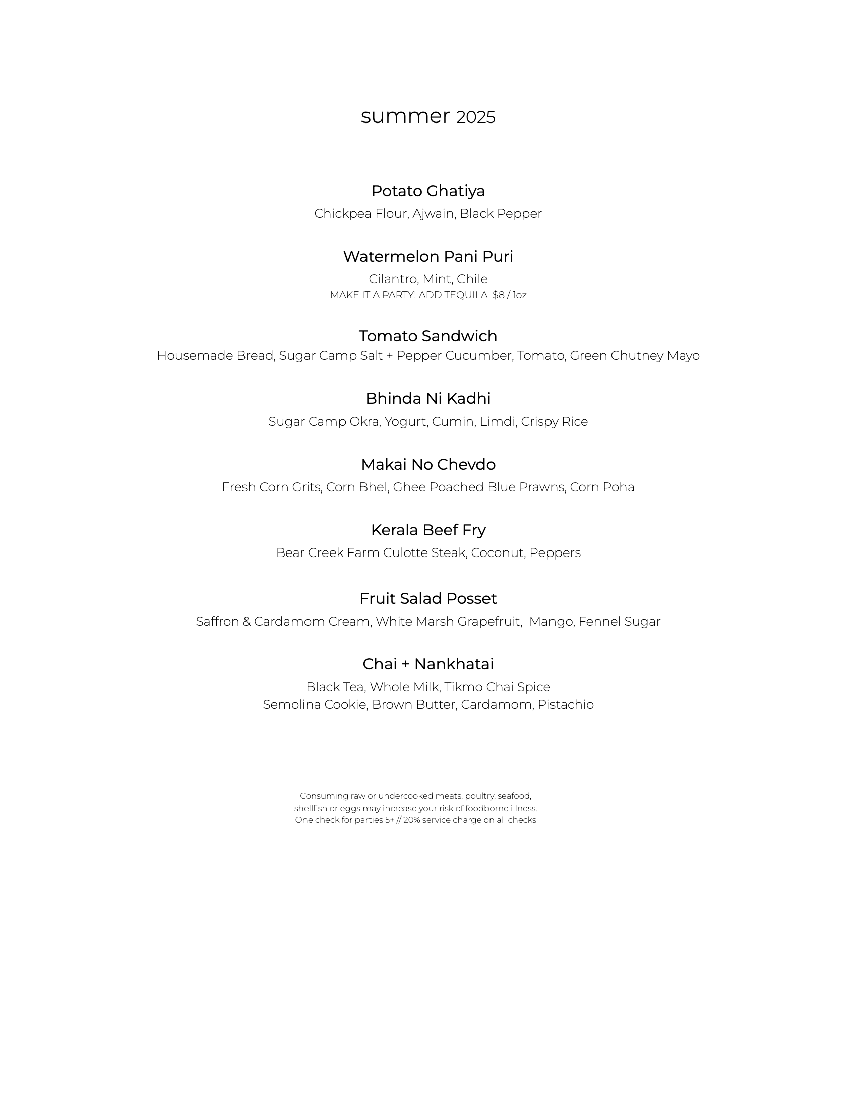 Menu — Tailor Nashville, A Unique Dining Experience