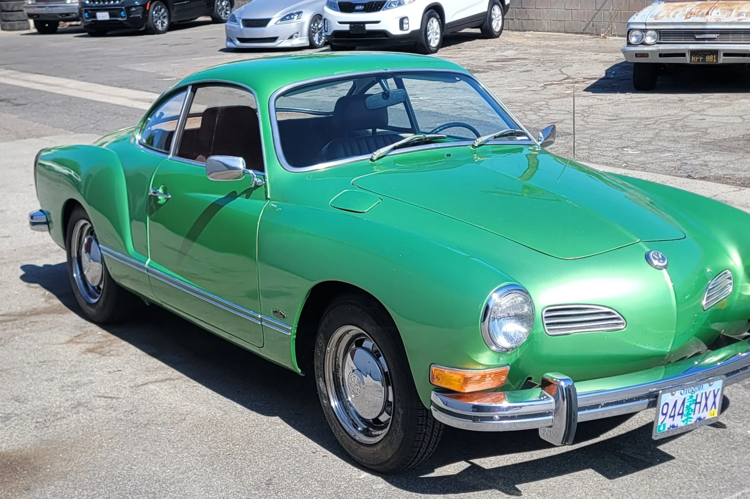 72 Green Karmann Ghia (For Sale) $14,750 — CALIFORNIA PORSCHES