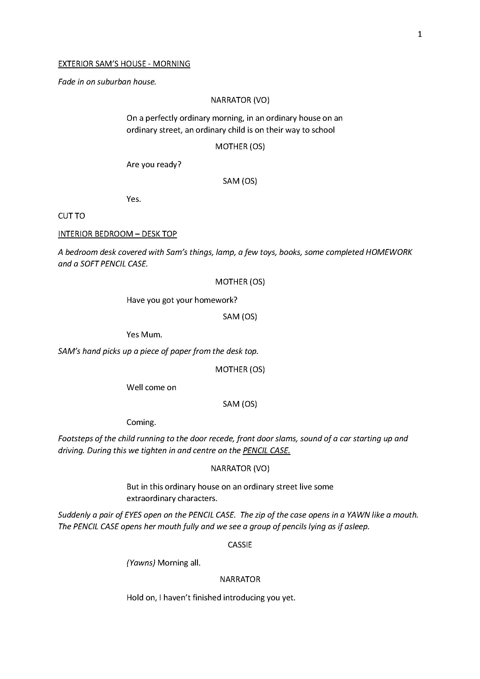 Pilot Script — Pencilhead's Kids Club