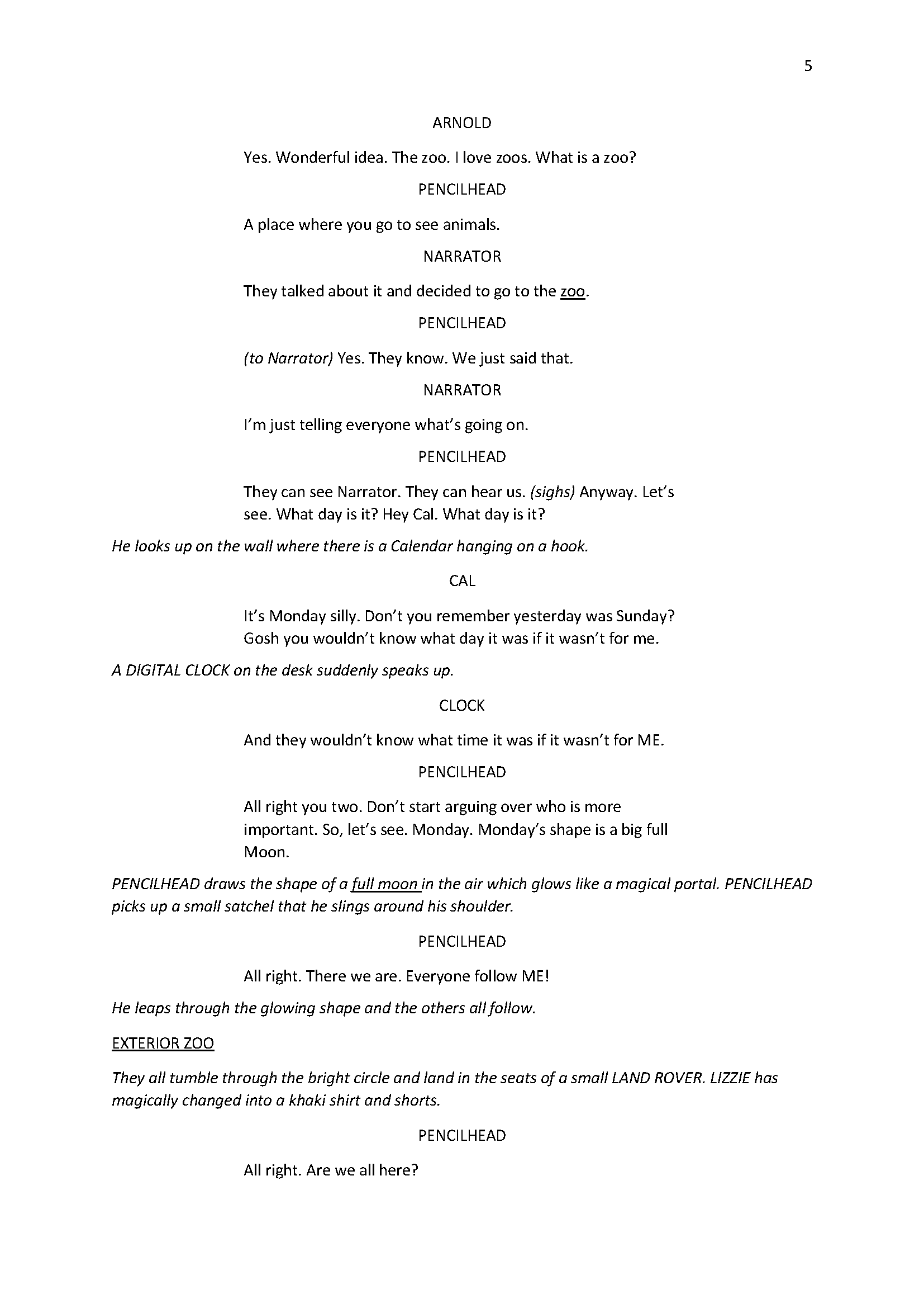 Pilot Script — Pencilhead's Kids Club