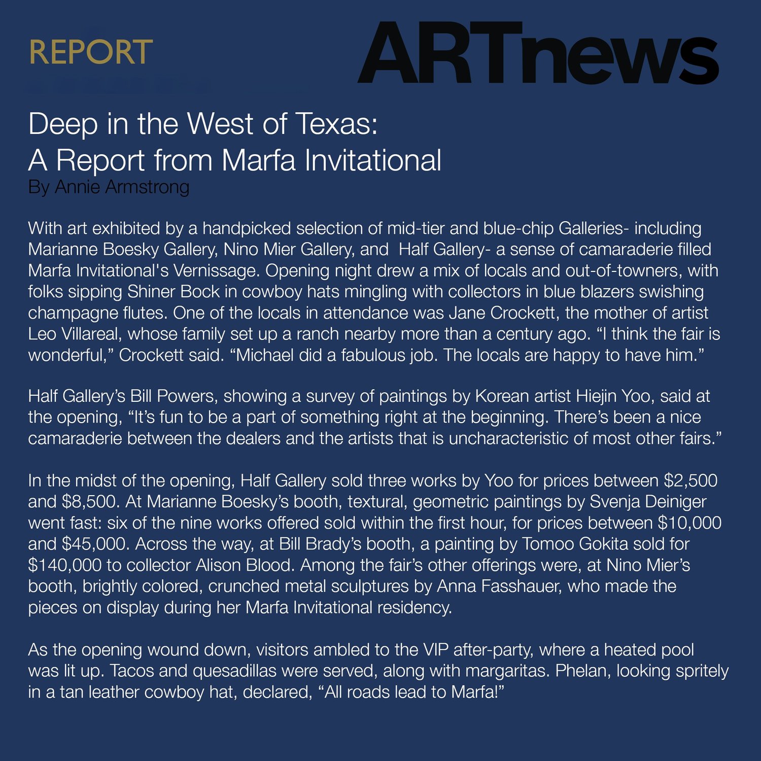 INVITATIONAL — MARFA INVITATIONAL