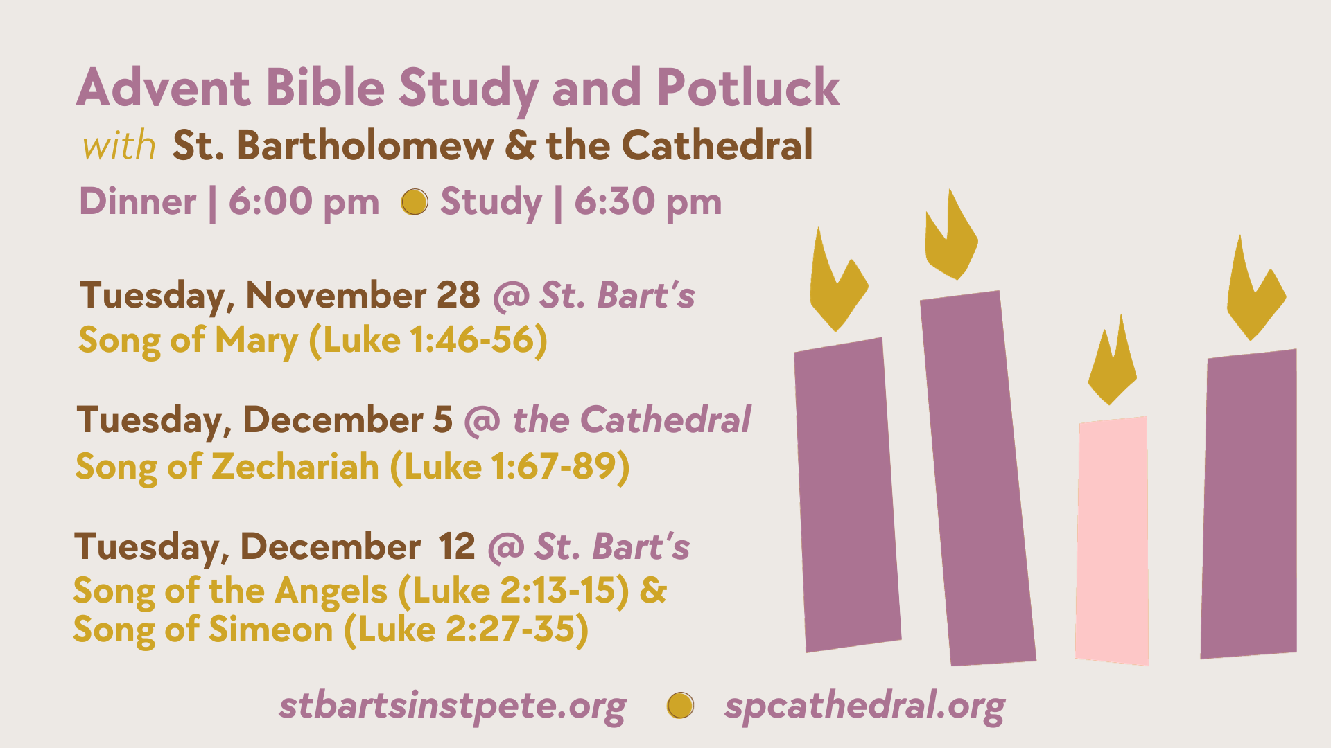 Advent Bible Study and Potluck — The Cathedral Church of St. Peter