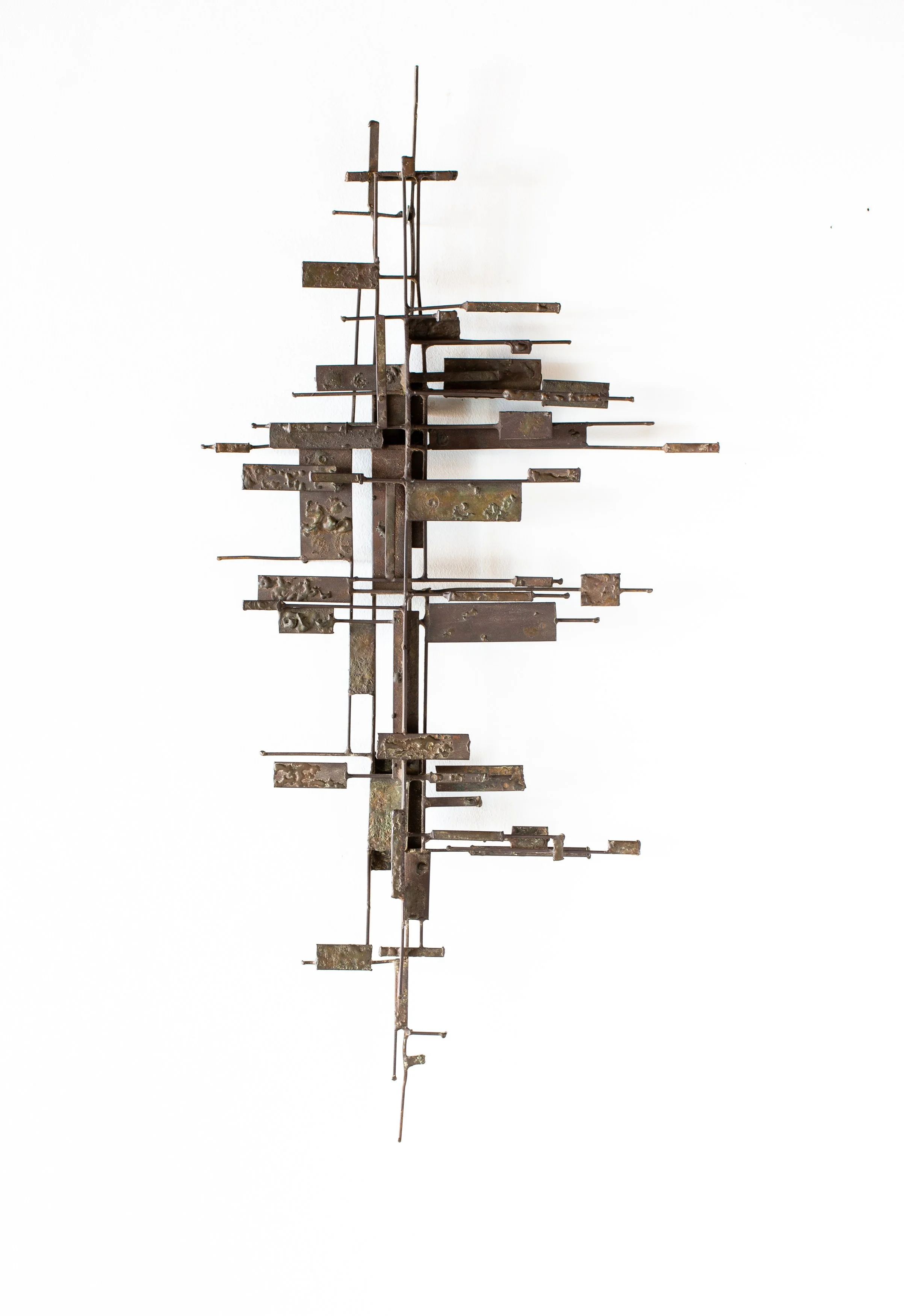 Jack Boyd Hand Forged Steel and bronze textured Wall Sculpture Late ...