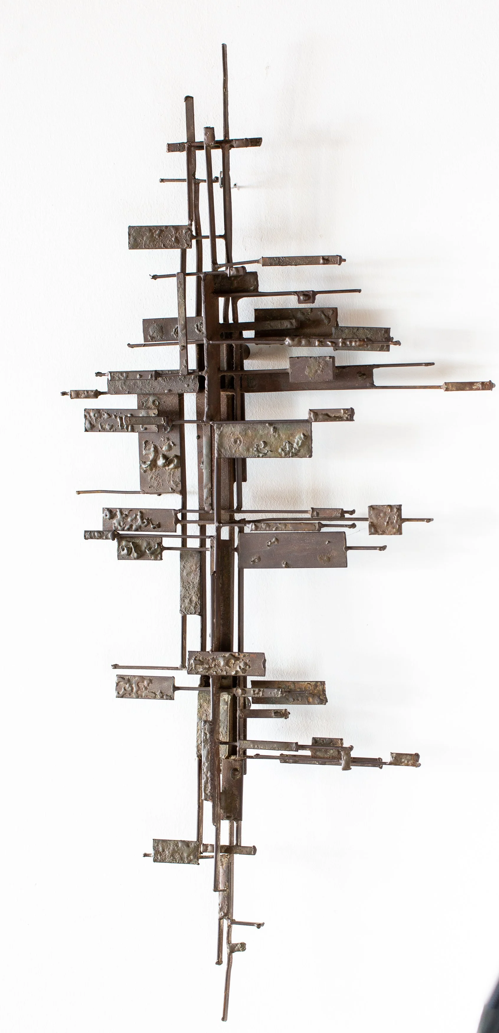 Jack Boyd Hand Forged Steel and bronze textured Wall Sculpture Late ...
