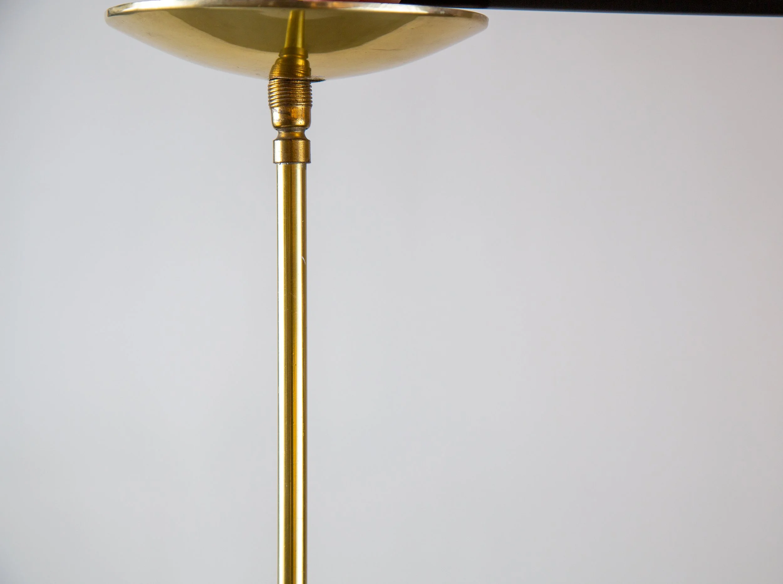 Edward Wormley for Lightolier Pendant Lamp chandelier Brass and Lacquer ...