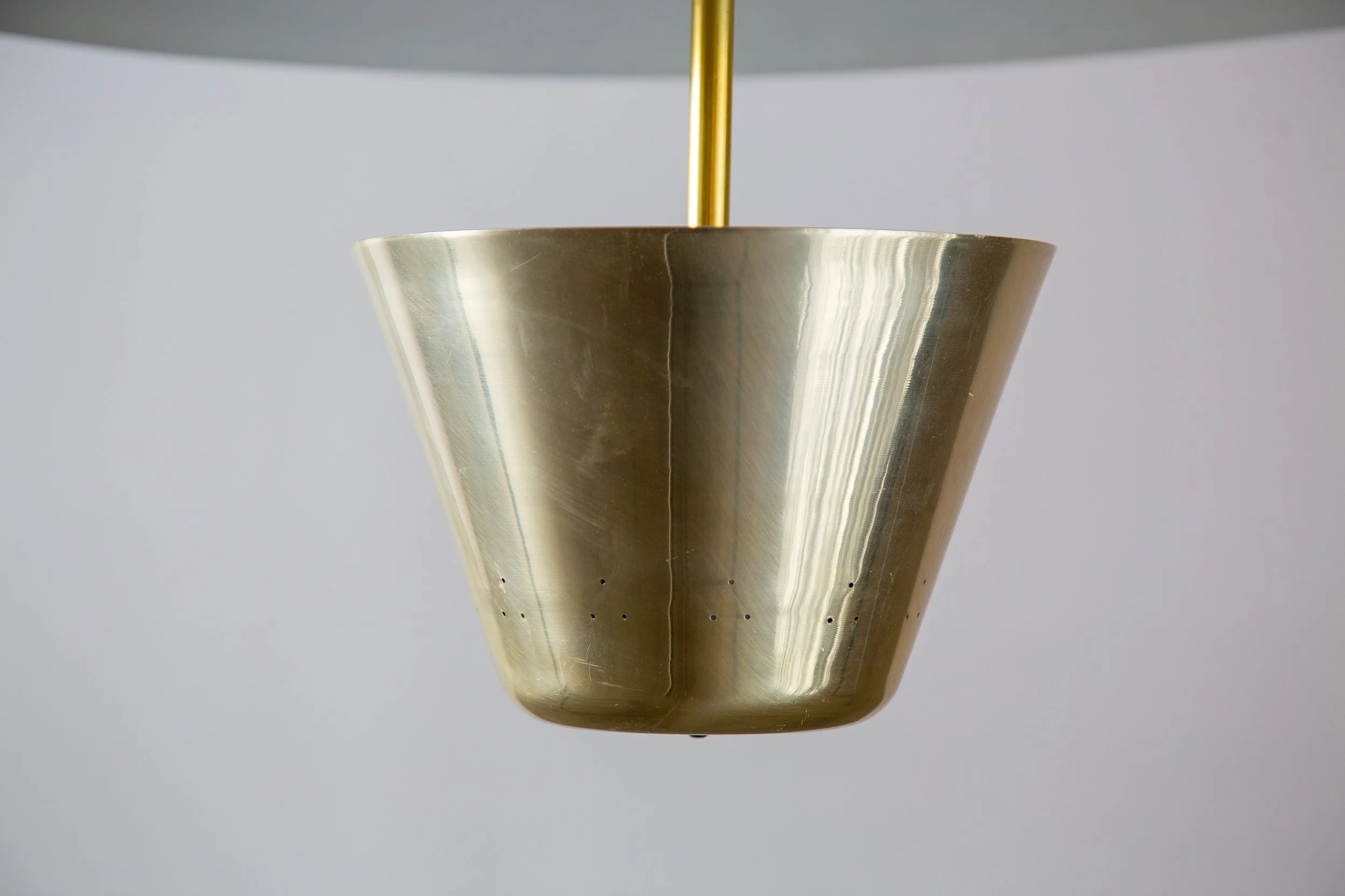 Edward Wormley for Lightolier Pendant Lamp chandelier Brass and Lacquer ...
