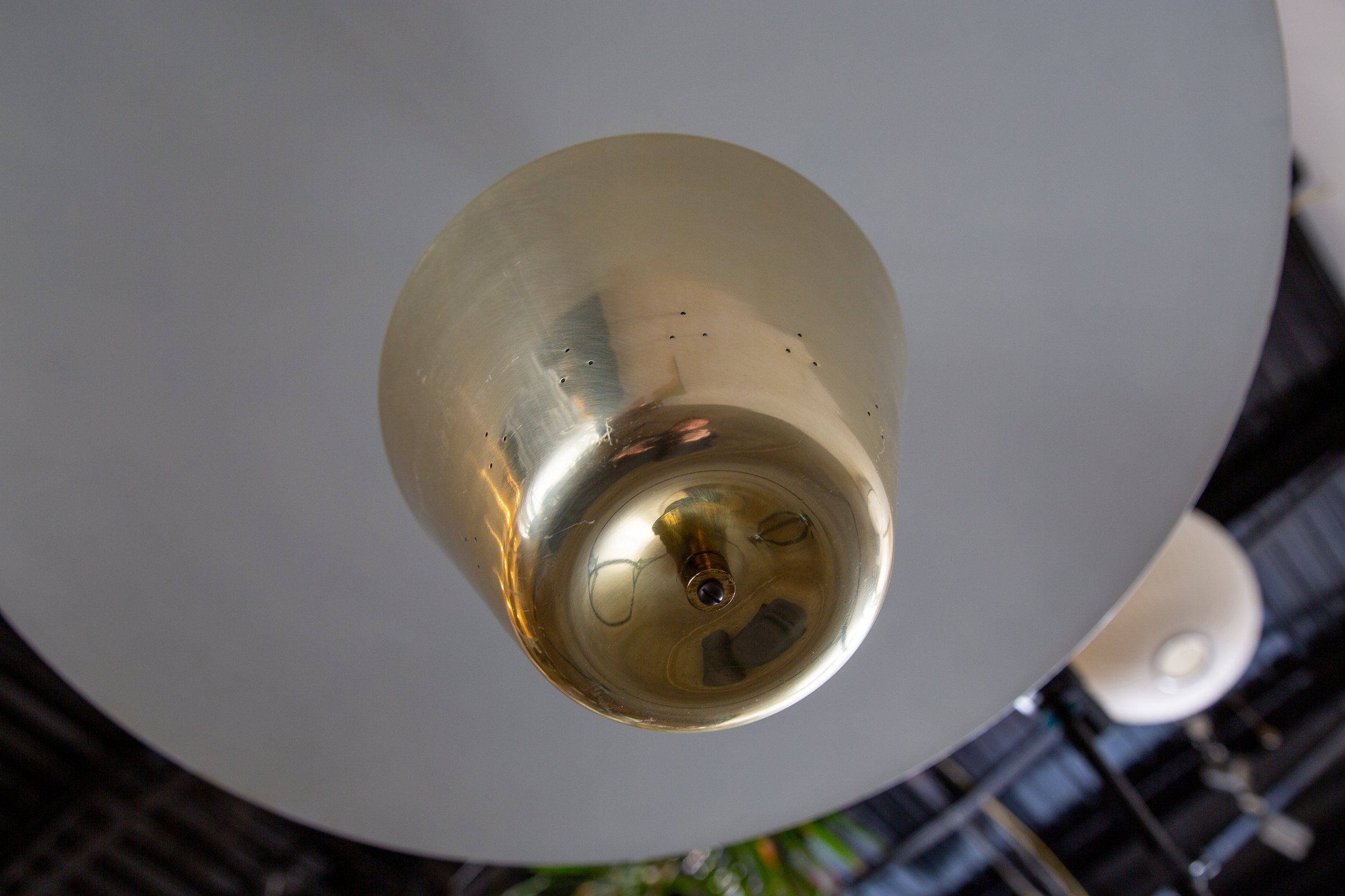 Edward Wormley for Lightolier Pendant Lamp chandelier Brass and Lacquer ...