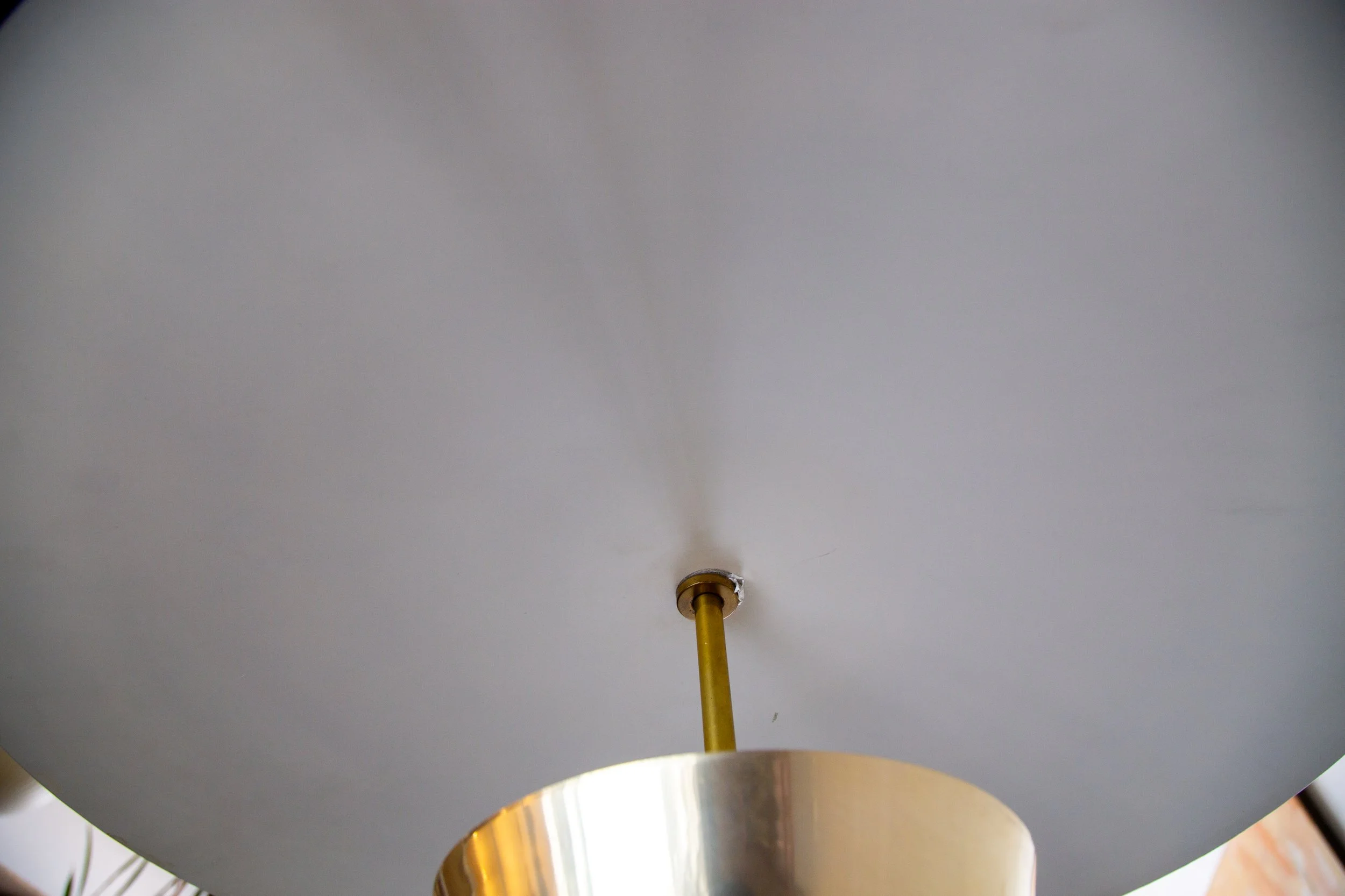 Edward Wormley for Lightolier Pendant Lamp chandelier Brass and Lacquer ...