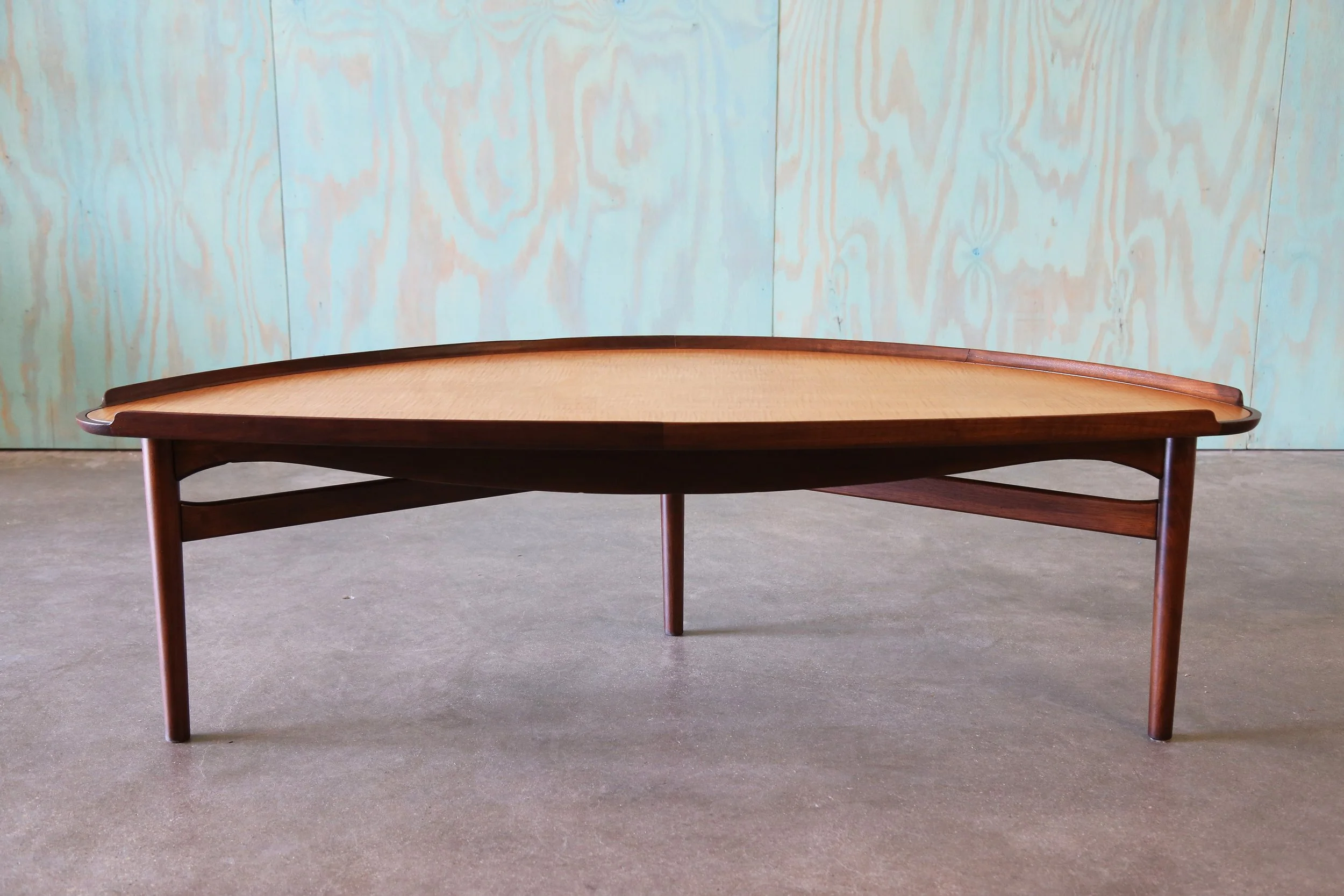 1950s Finn Juhl for Baker Coffee Cocktail table Two tone Birch and ...
