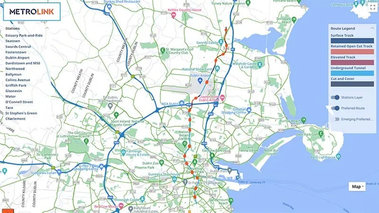 MetroLink underground route for Dublin Airport on track for the early ...