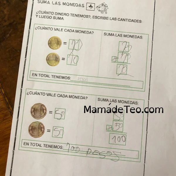 Trabajamos las monedas, valor, suma y multiplicación — Mamá de Teo ...
