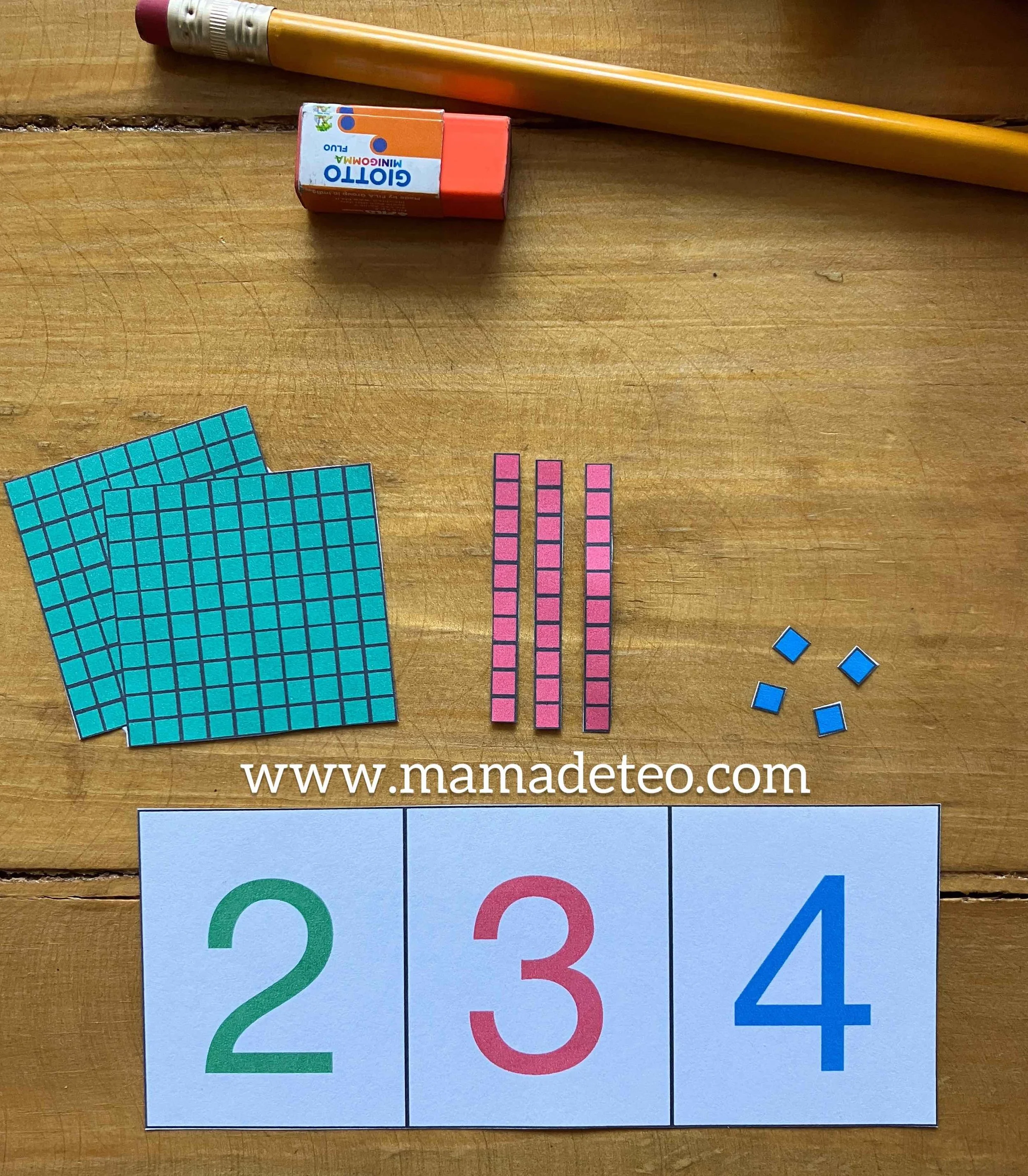 Bloques: Unidad - Decena -Centena-Unidad de Millar y números Montessori ...