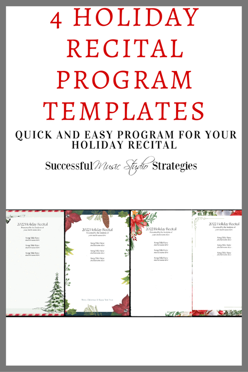 Pre-made Recital Program Canva Templates — Successful Music Studio ...