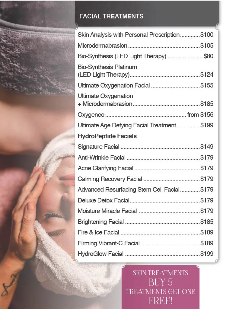 Treatment Menu | Perth Skin Clinic Treatment Prices