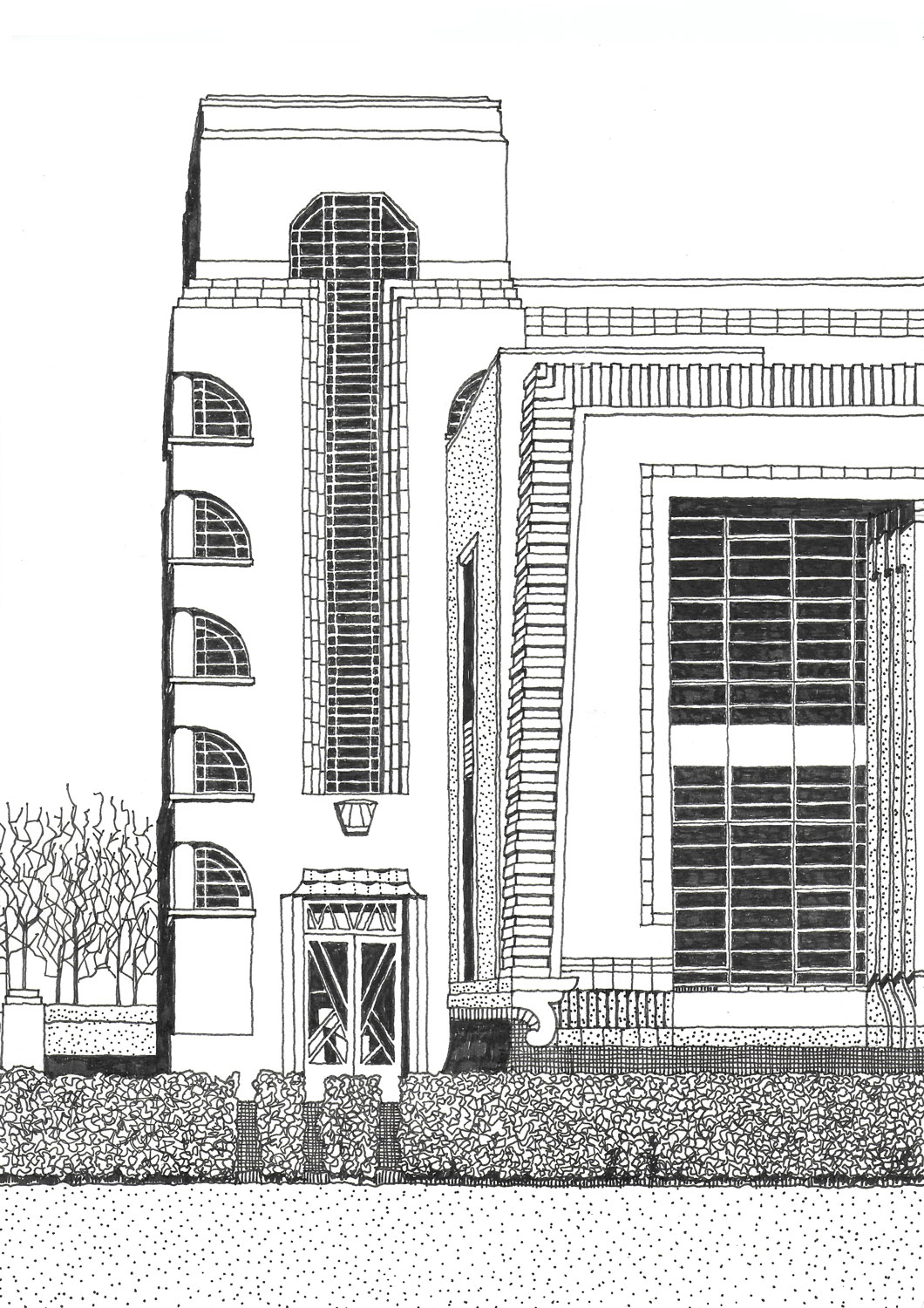 Art Deco Buildings Drawings