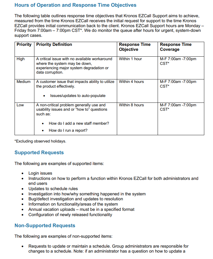 Kronos EZCall Use & Tipsheet — Resident Handbook