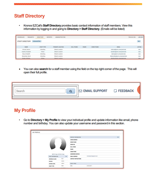 Kronos EZCall Use & Tipsheet — Resident Handbook