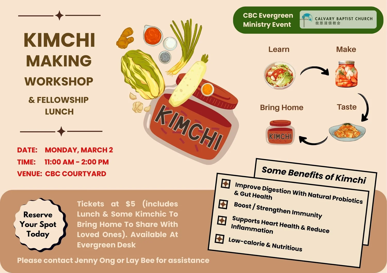 Evergreen Kimchi Making Workshop & Fellowship Lunch — Calvary Baptist ...