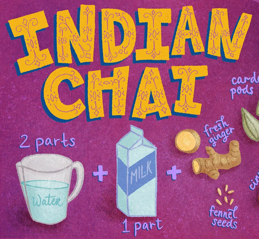 Indian Chai Illustrated Recipe | Recipe Illustration / Illustrator ...