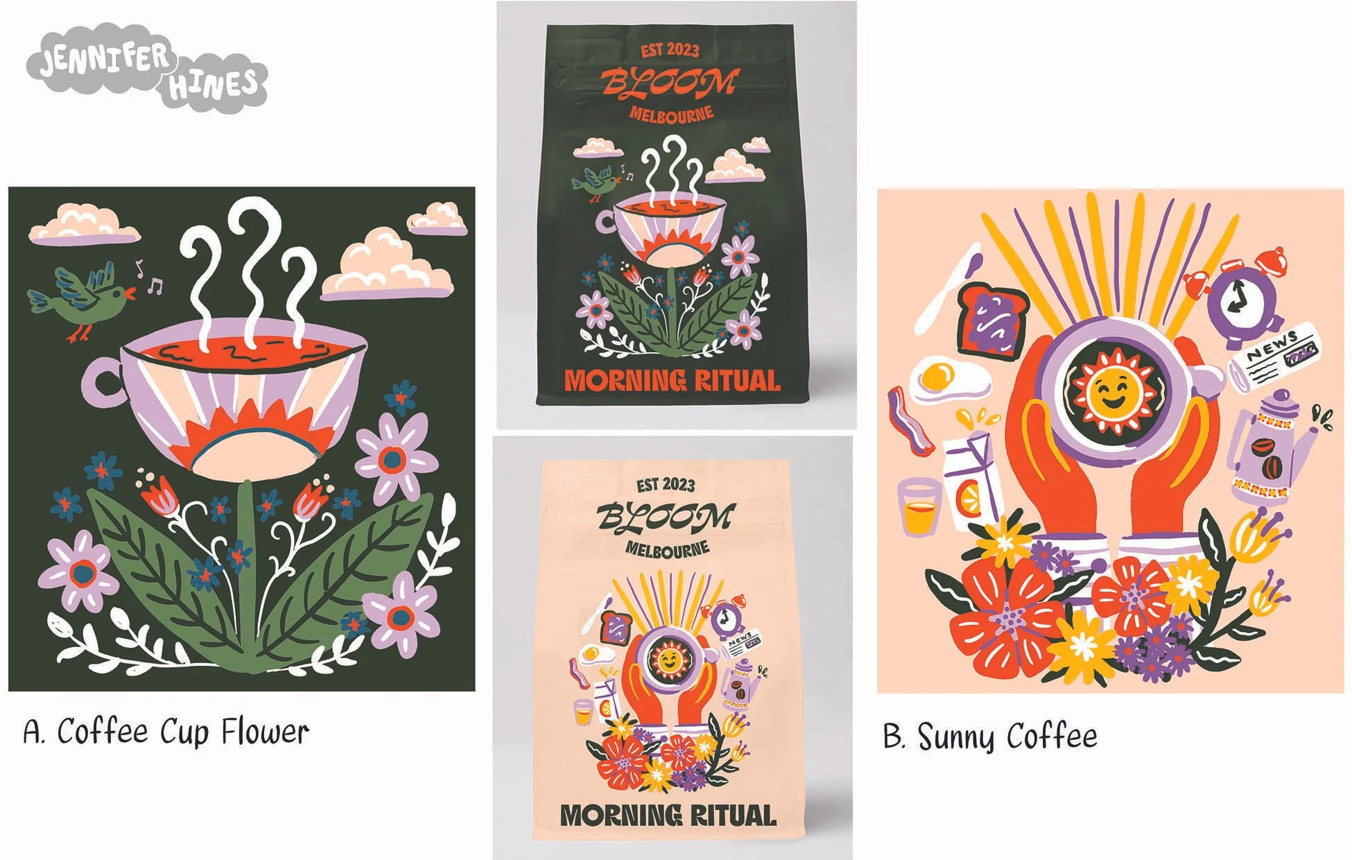 Coffee Packaging Illustration - Coffee Illustration | Jennifer Hines / Food Illustrator ...