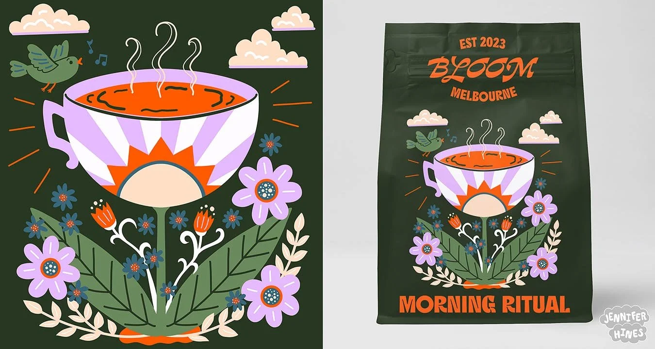 Coffee Packaging Illustration - Coffee Illustration | Jennifer Hines ...