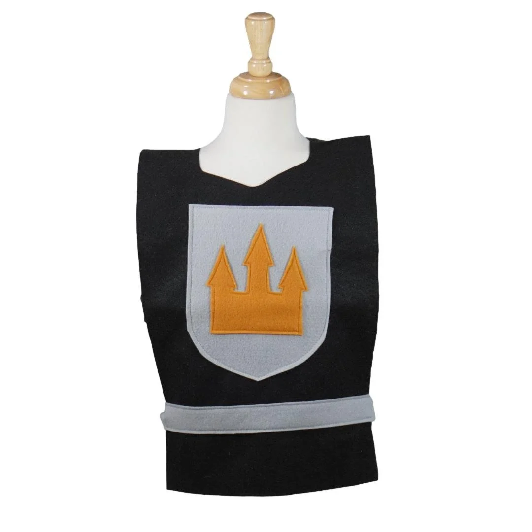 Charcoal Gray Knight Costume Tunic — Teatots Party Shop