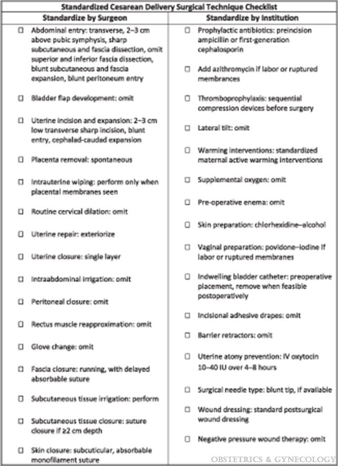The Standardized Cesarean Section — CREOGS Over Coffee