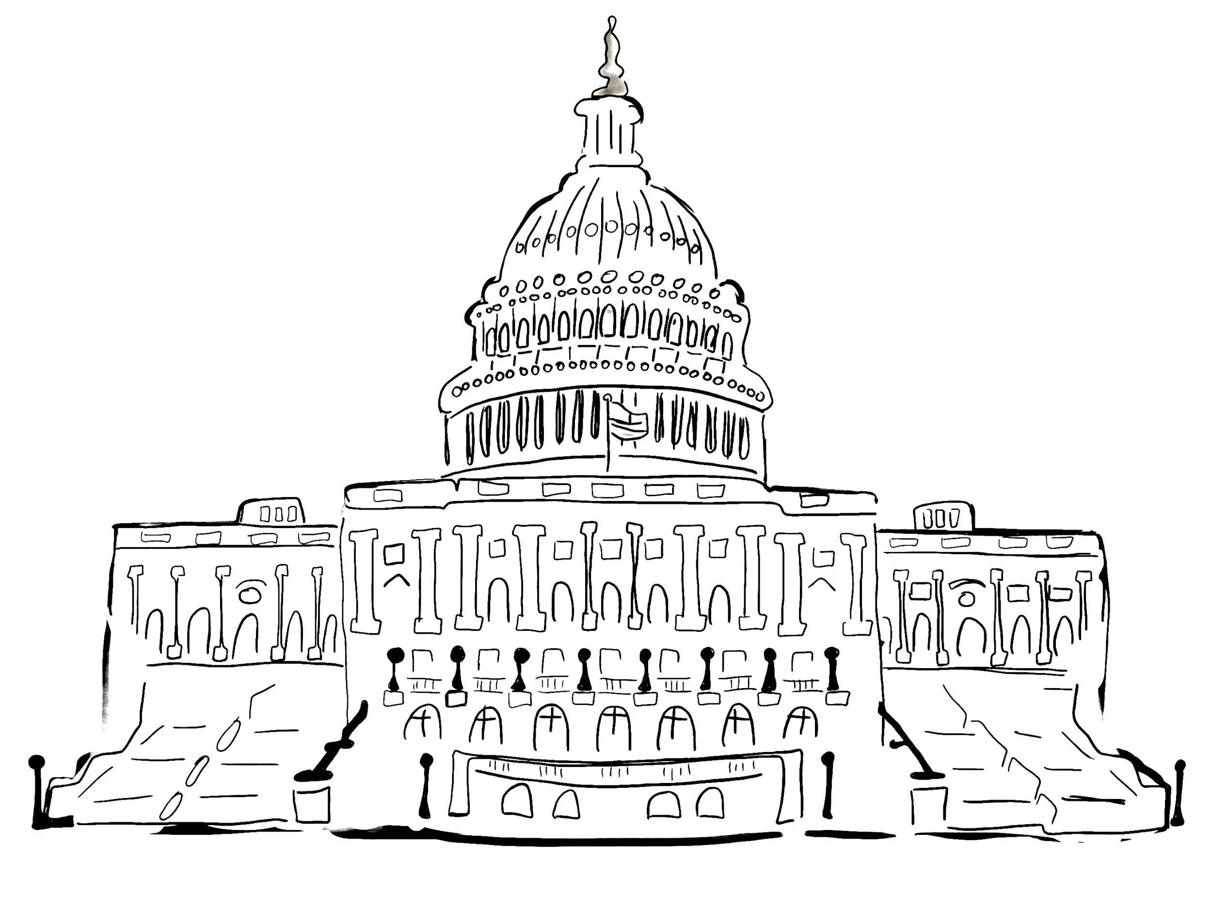 Capitol Building Coloring Page